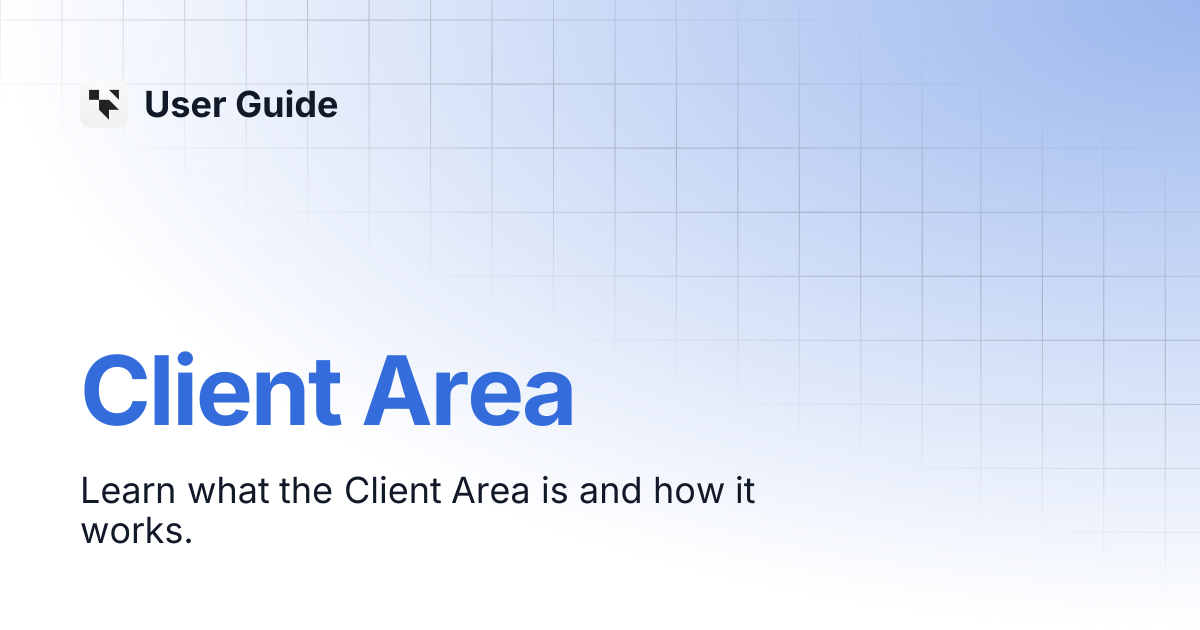 Client Area | User Guide